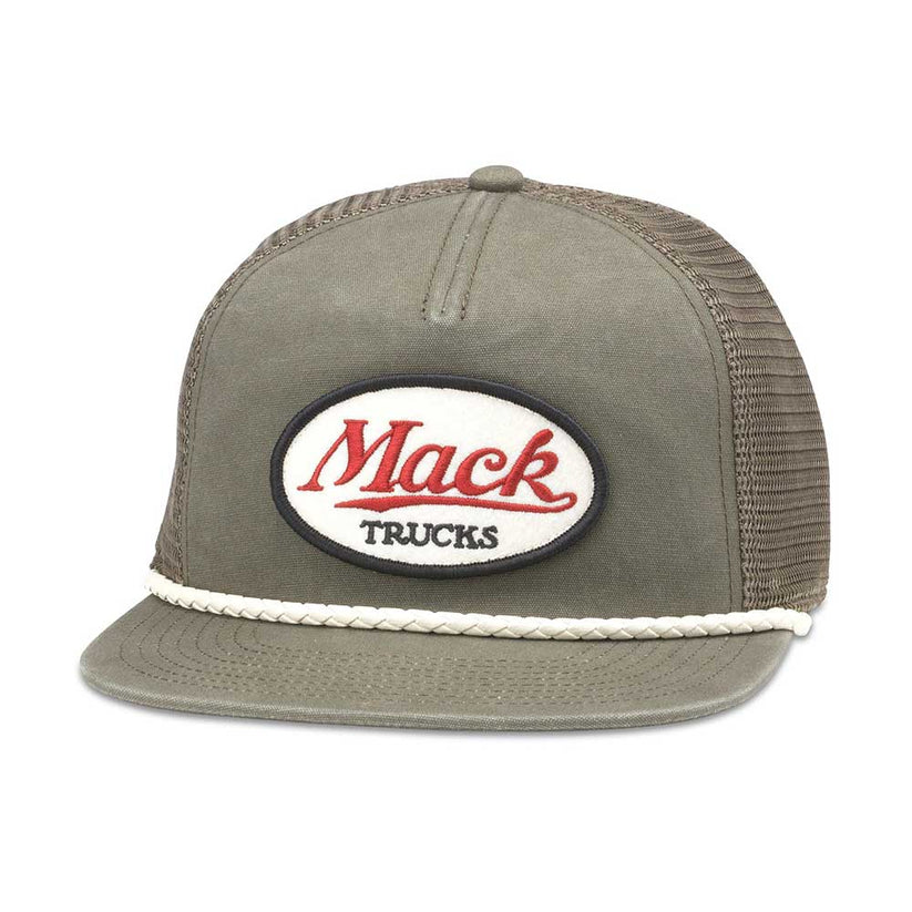 Mack Trucks Hat: Green/White/Gold Snapback Foam Trucker Hat